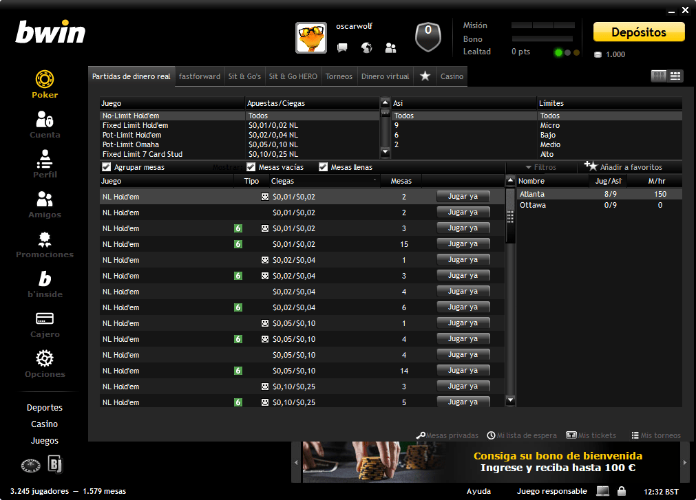 bwin Poker Opiniones, Análisis y Bonos - Feeling Lucky